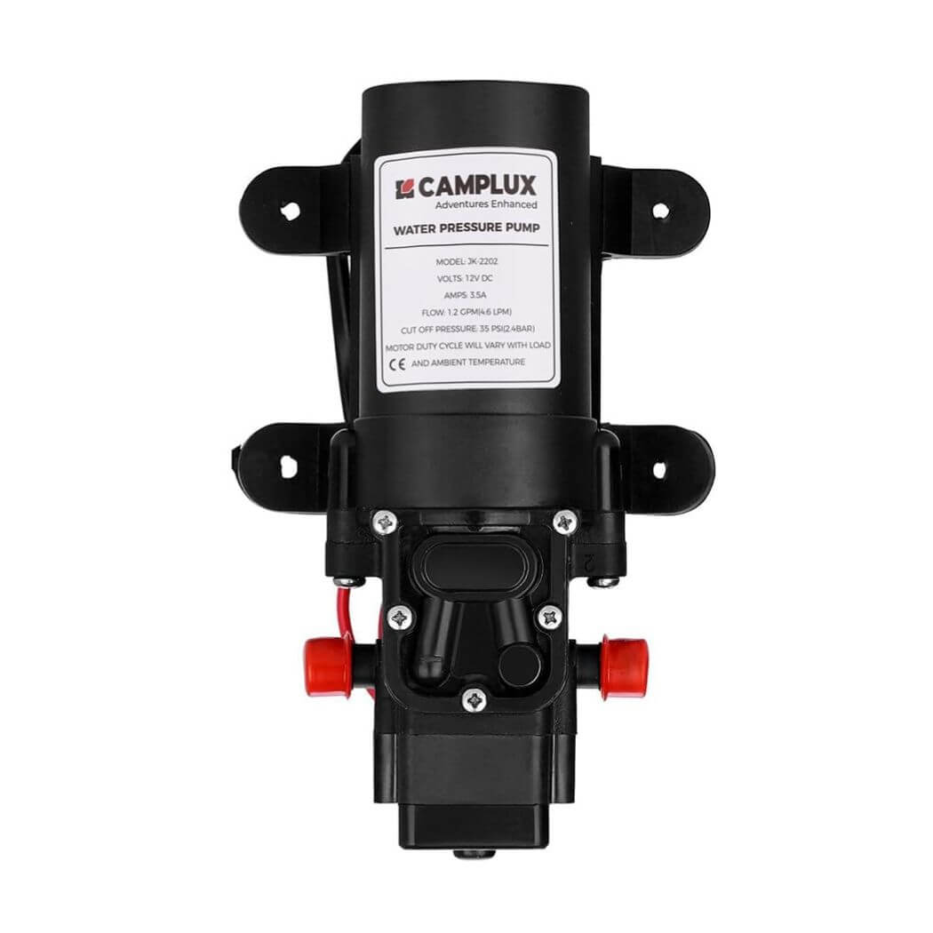 Camplux 12V Water Pump 35PSI DC 1.2GPM 4.3LPM Diaphragm for Caravan RV ...